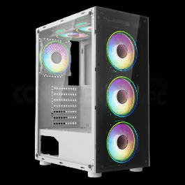 Mirage F6 White ATX Gaming Case with TG Front and 30 Percent Tint TG ...